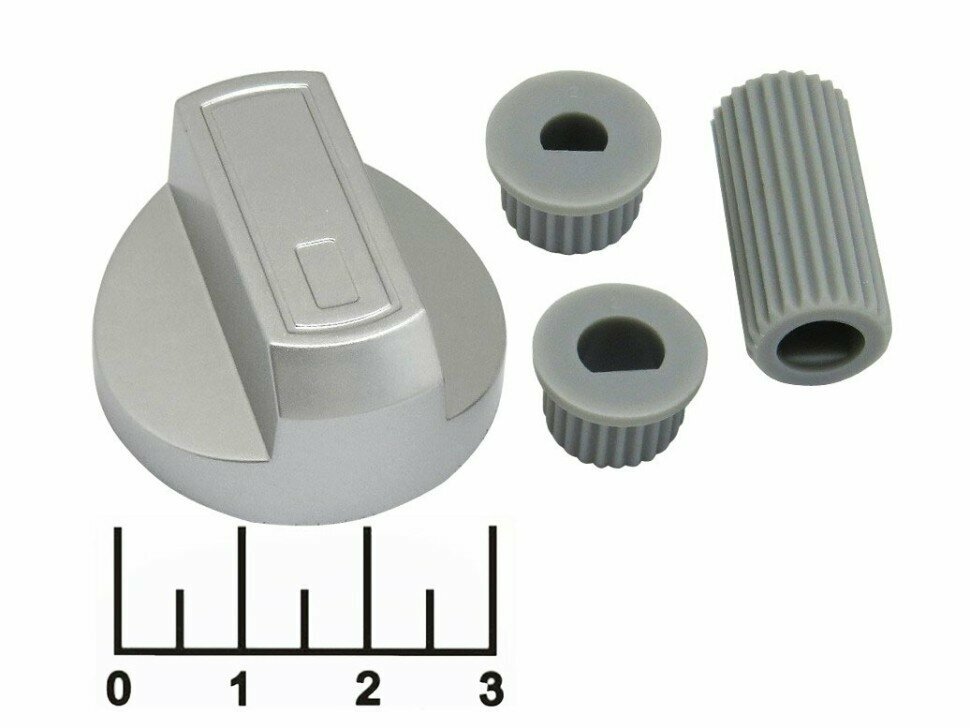 Ручка регулировки для газовой плиты универсальная серая на вал 6/8мм