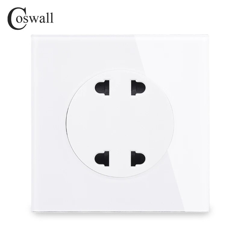 Coswall стеклянная двойная розетка R11 10А White