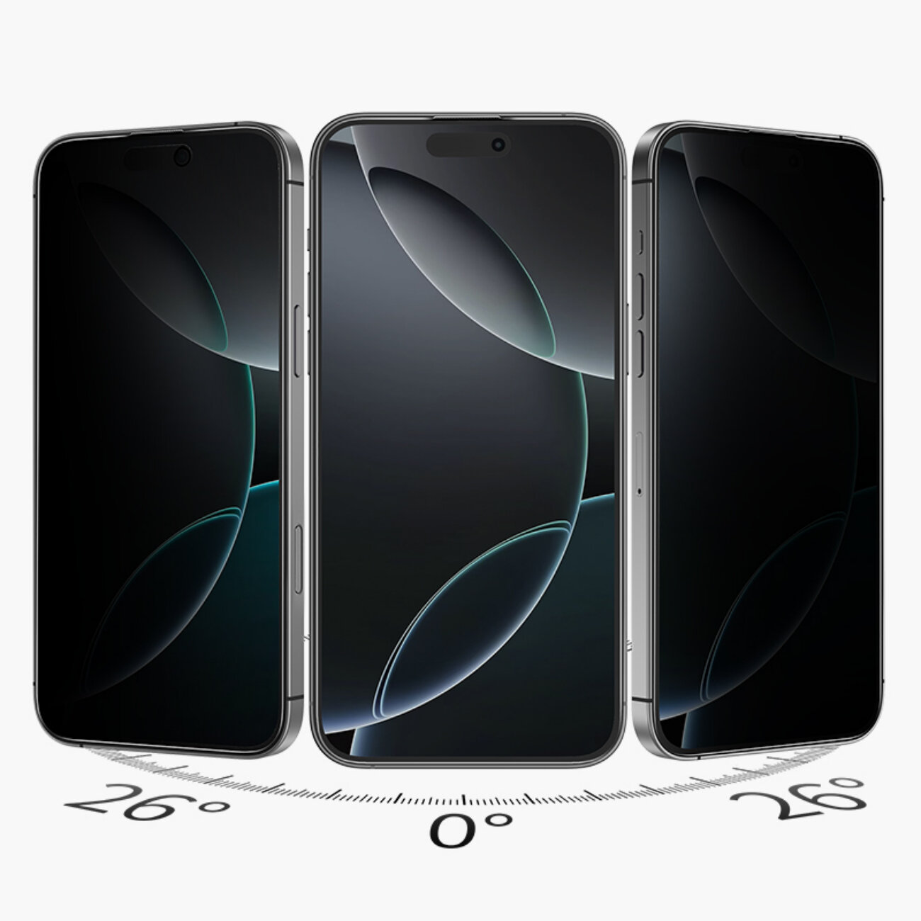 Защитное стекло Антишпион для iPhone 14 Pro Max KEEPHONE сверхпрочное, олеофобное Revo HD с защитой от подглядывания 26°