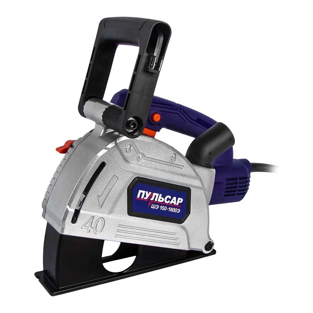 Штроборез пульсар ШЭЭ, 150 мм, м, глубина до 40 мм, пл. пуск, 8000 об/мин 1800 Вт