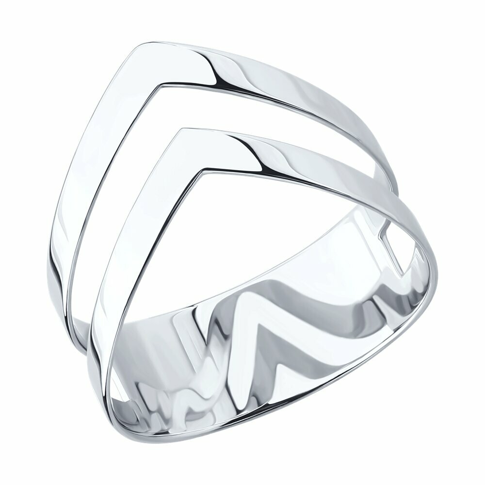 Кольцо широкое, серебро, 925 проба, родирование