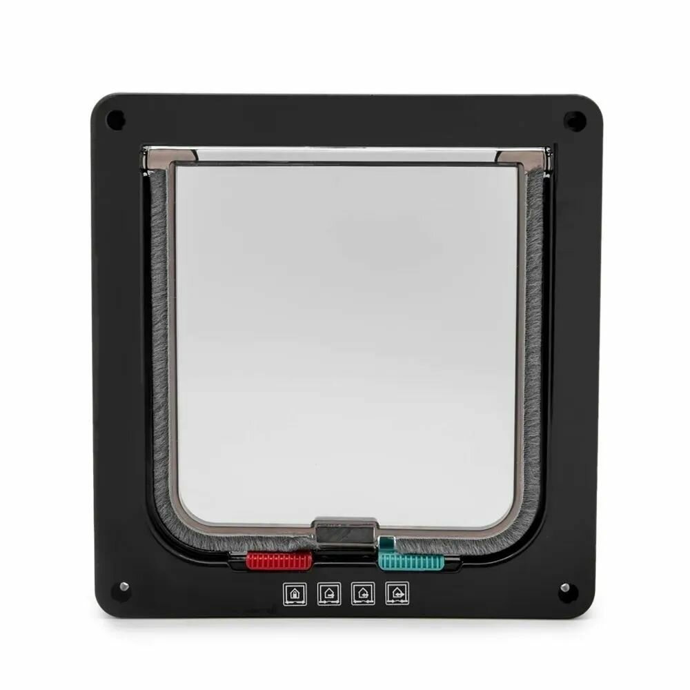 Белая пластиковая дверь для кошек и собак, бесшумная двухсторонняя дверь для домашних животных