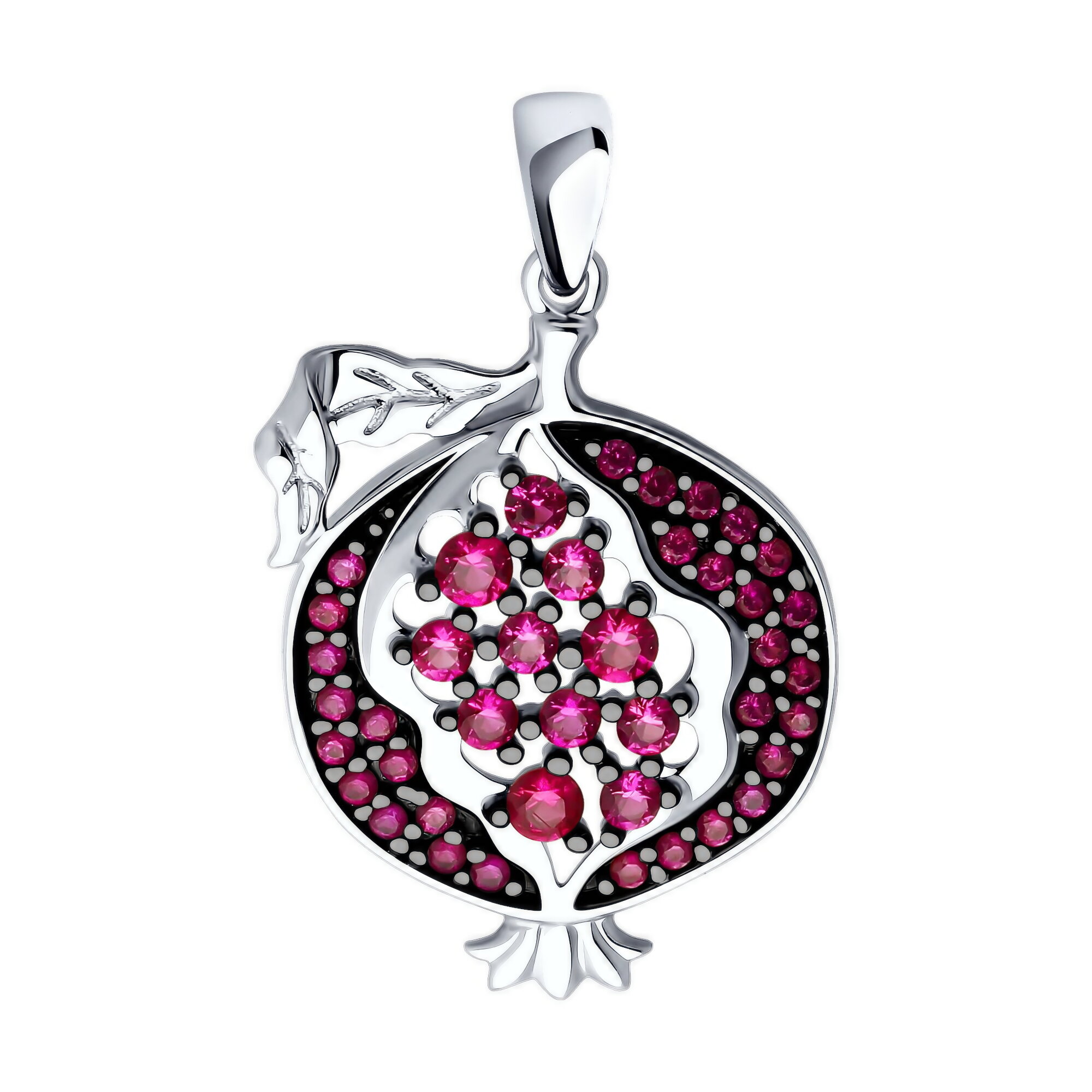 Подвеска, серебро, 925 проба, родирование, корунд