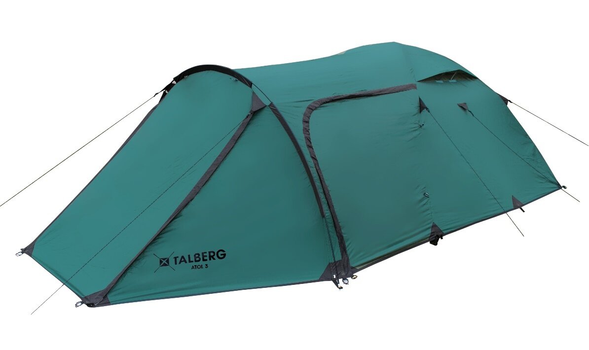 Палатка туристическая треккинговая Talberg ATOL 3, цвет: зеленый