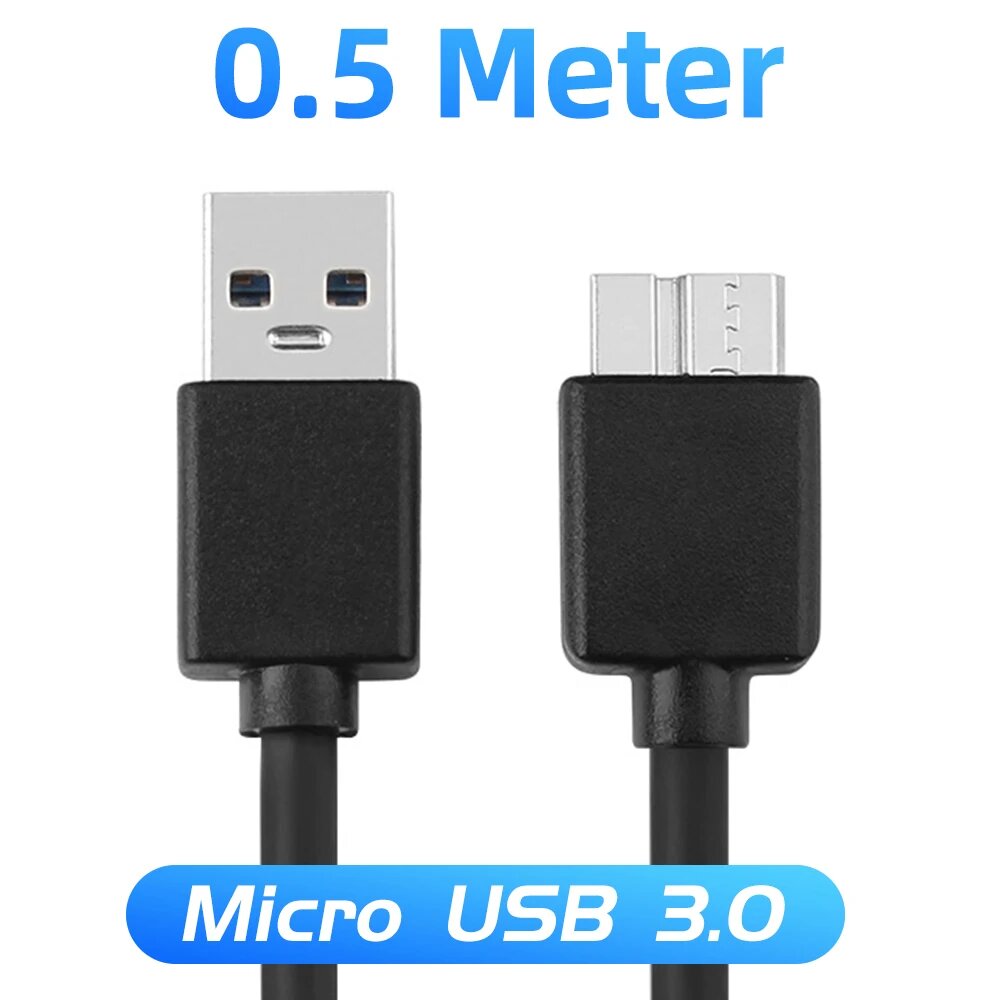 ANMONE USB 3.0 Мужской кабель A-Micro B для внешнего жесткого диска, шнур для передачи данных, кабель для зарядки для Samsung S5 Note3 0.5m