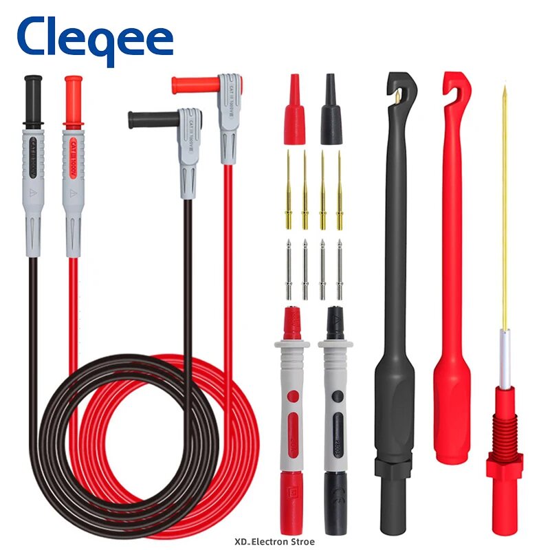 Cleqee P1033B Тестовые щупы для мультиметра, красный/черный