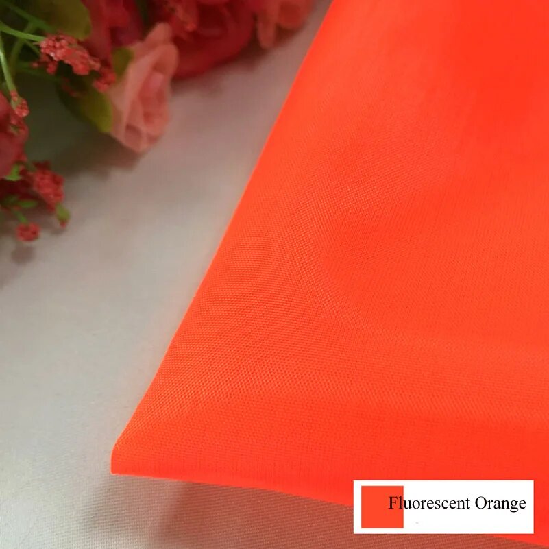 Полиэфирная тафта 190T для пошива 1 метр Оранжевый, Fluorescent Orange