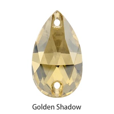 Стразы стеклянные 13x22mm, Golden Shadow, 10шт