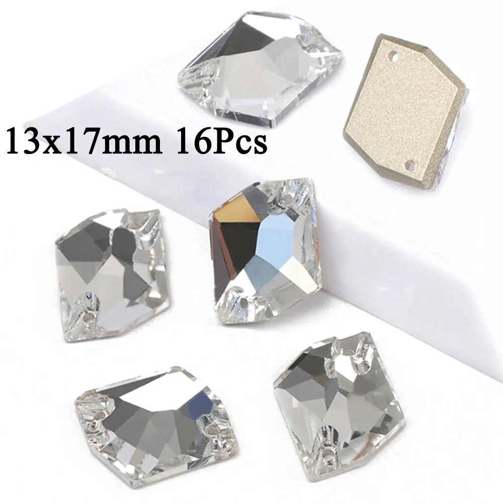 YANRUO стеклянные стразы для одежды Cosmic 13x17mm 16Pcs