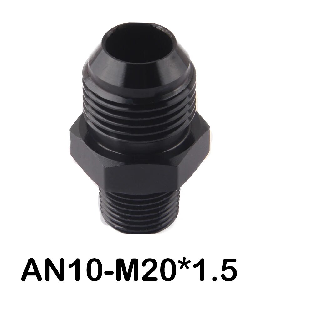 AN6 AN8 AN10 до m12 m20 M14 * 1,5 M16 * 1,5 M18 * 1,5 прямой штуцер для шланга топливного масла и воздуха Штекерный адаптер автомобильные аксессуары AN10-M20-1.5 BLACK