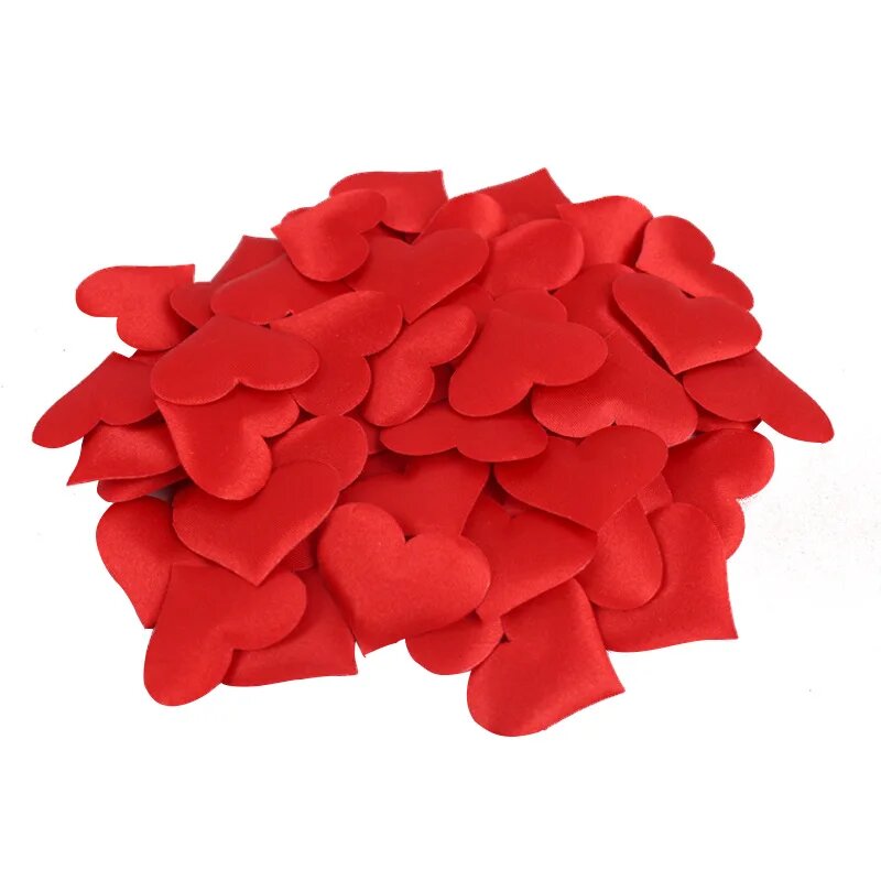 Красные сердечки из пенопласта для декора, 200 шт