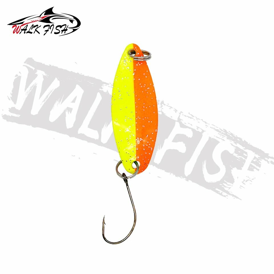 Блесна ложка Walk Fish J 10, желтый, 3.5 г