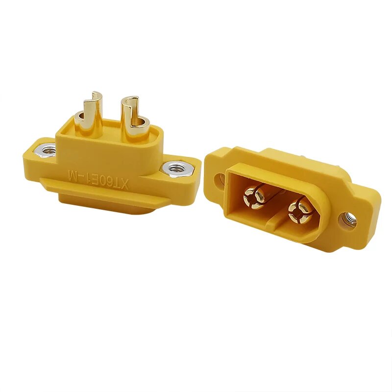 XT60 разъемы "папа-мама", желтые, латунные, 2 шт. XT60E1-M