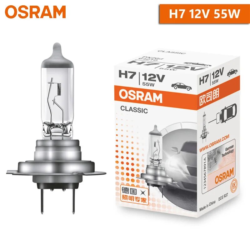 OSRAM H1 H4 H3 H7 12 В Стандартная лампа белого света Оригинальная фара Авто H7 12V 55W