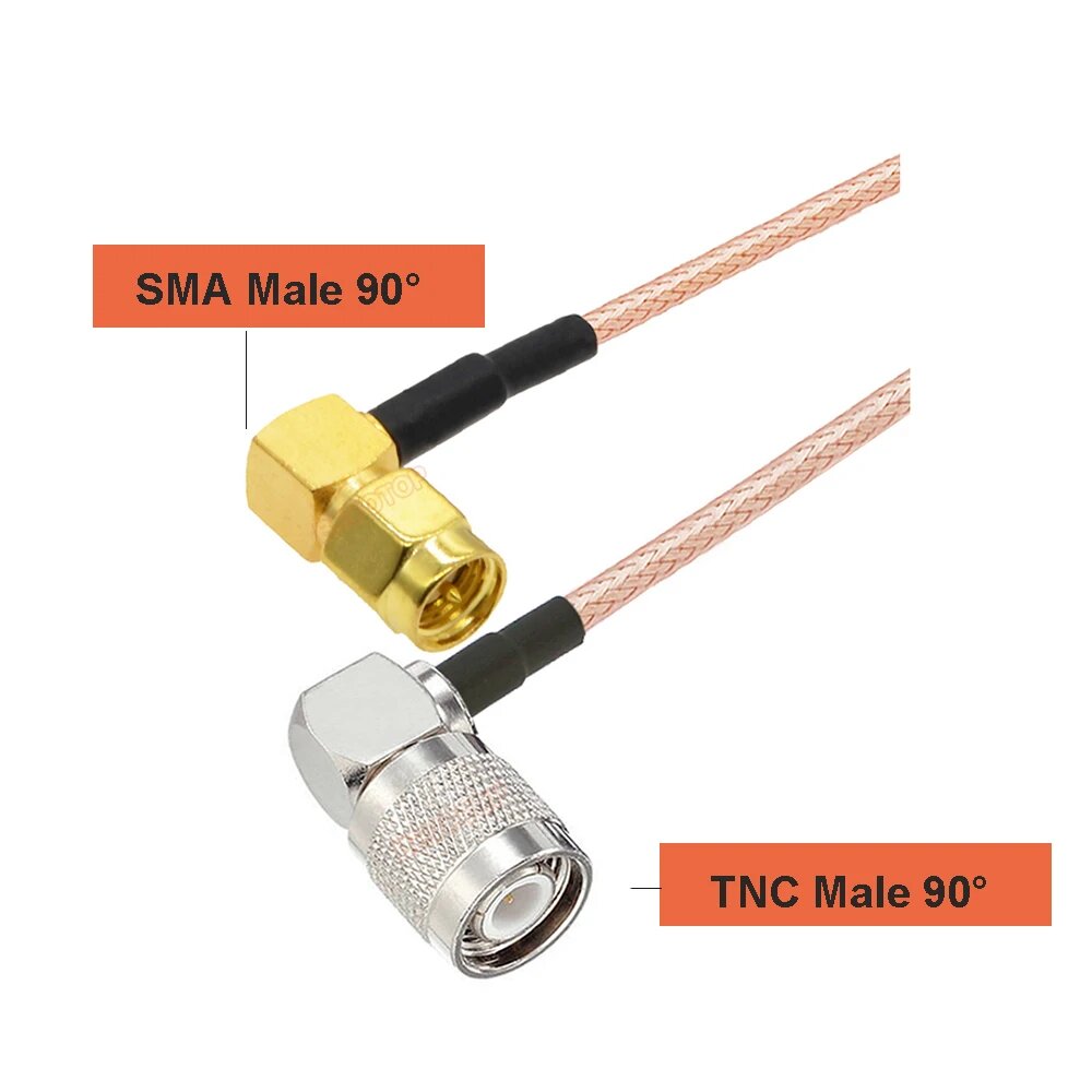 Коаксиальный кабель TNC M90 - SMA M90, 10см