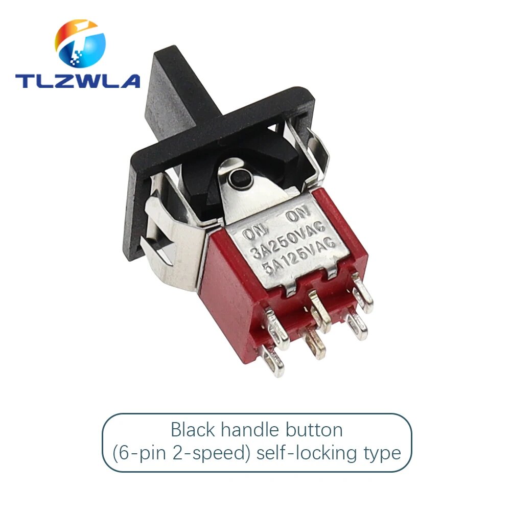 Переключатель 6-pin Black Reset TLZWLA SH T80-R