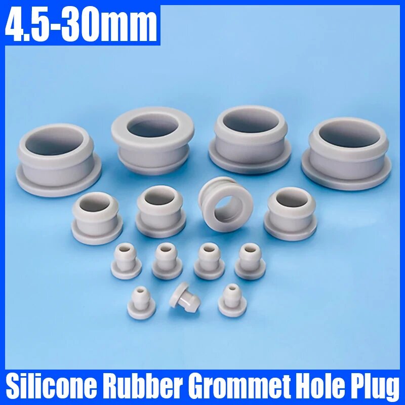 Силиконовые втулки 4,5-30 мм серые A 8mm (Bore 5.5mm), 1pcs