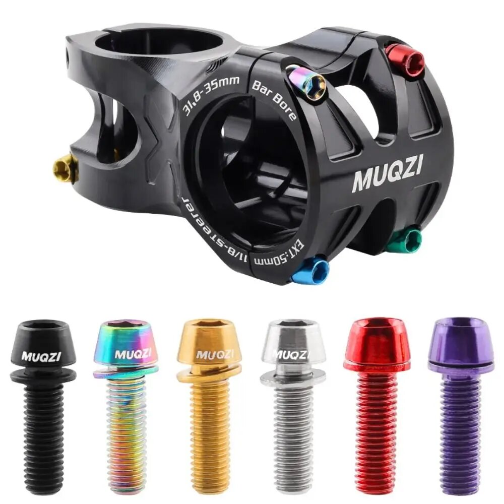 6 шт. Болты выноса MTB шоссейный велосипед титановая сталь 6PCS Multicolored