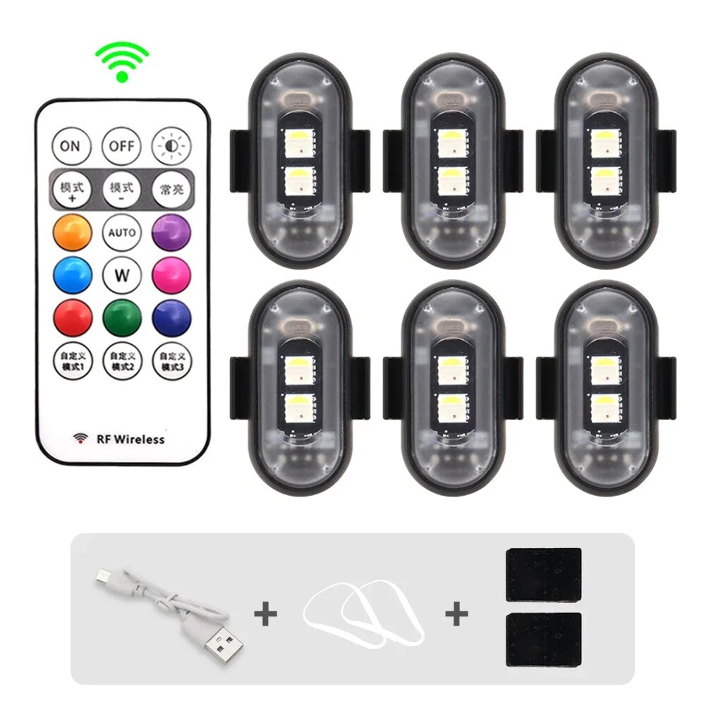 RGB светодиодные стробоскопы 6PCS для авто мото