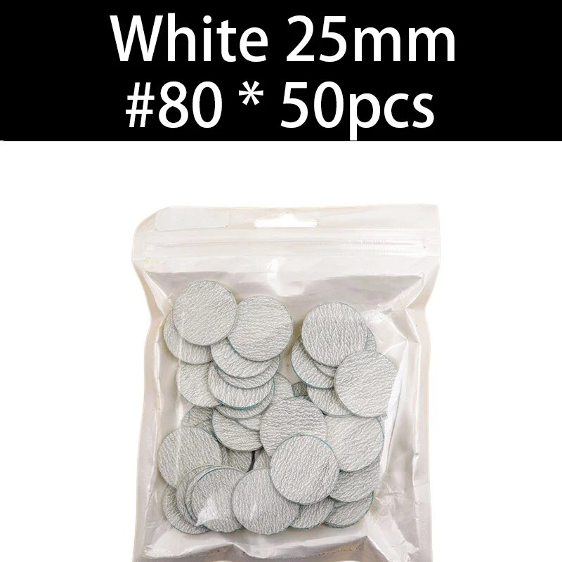 Белая шлифовальная бумага 25mm #80, 50шт