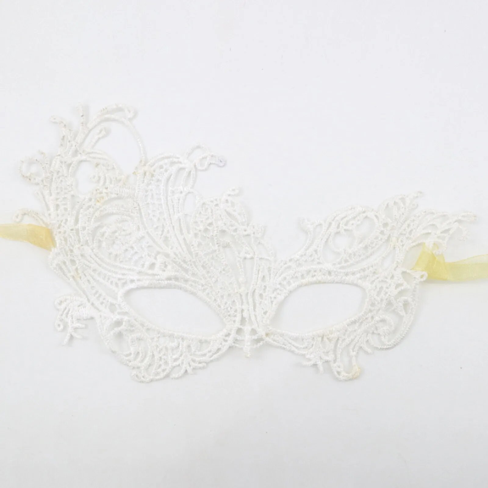 Черная кружевная маска для глаз Белый, White