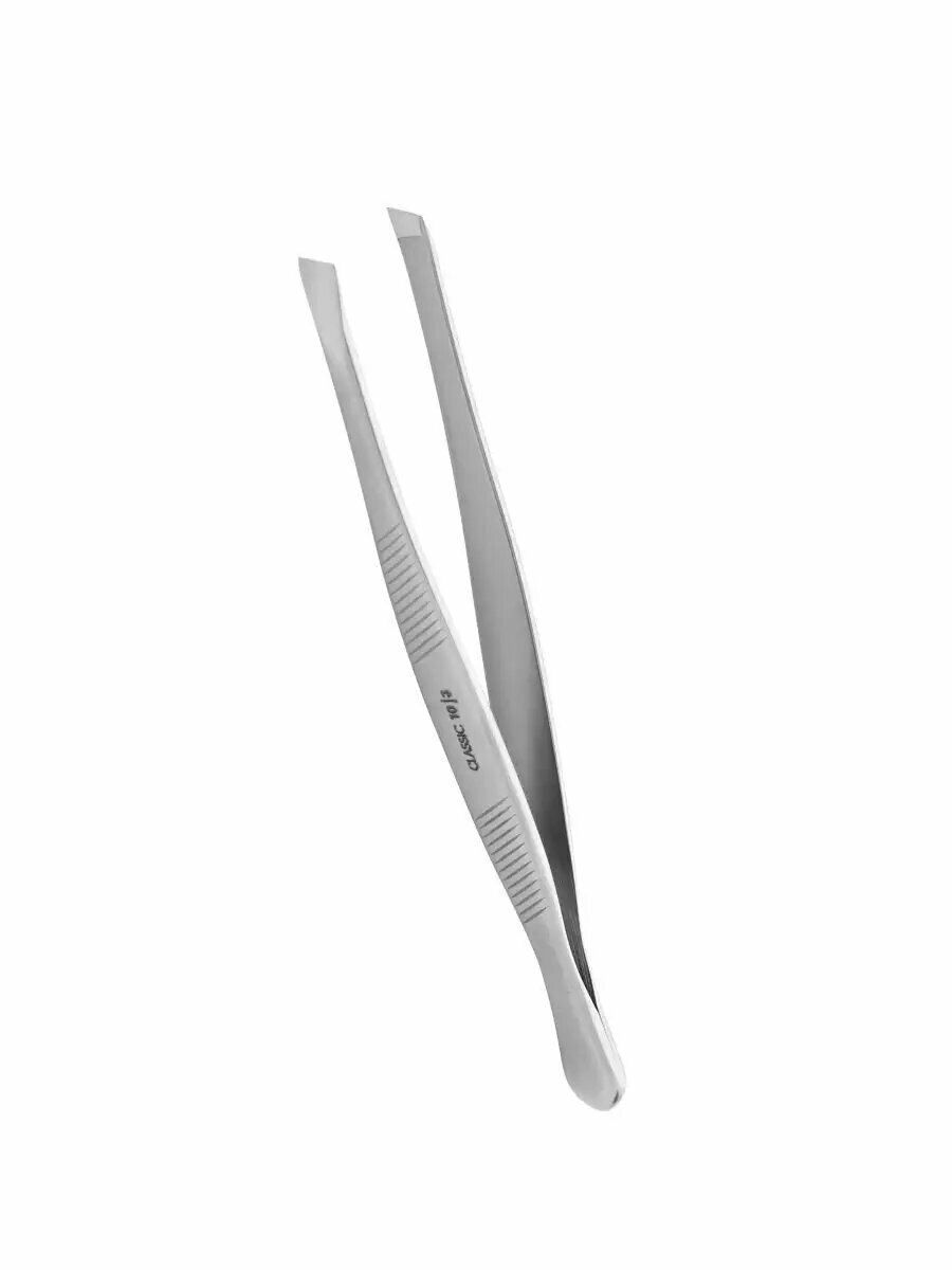 Пинцет для бровей Staleks Classic TC-10, нержавеющая сталь, для тонкой и толстой брови