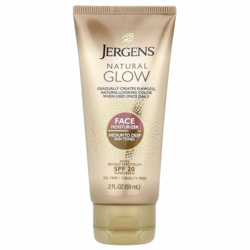 Jergens, Natural Glow, увлажняющее средство для лица, SPF 20, от средних до темных оттенков кожи, 59 мл (2 жидк. унции)