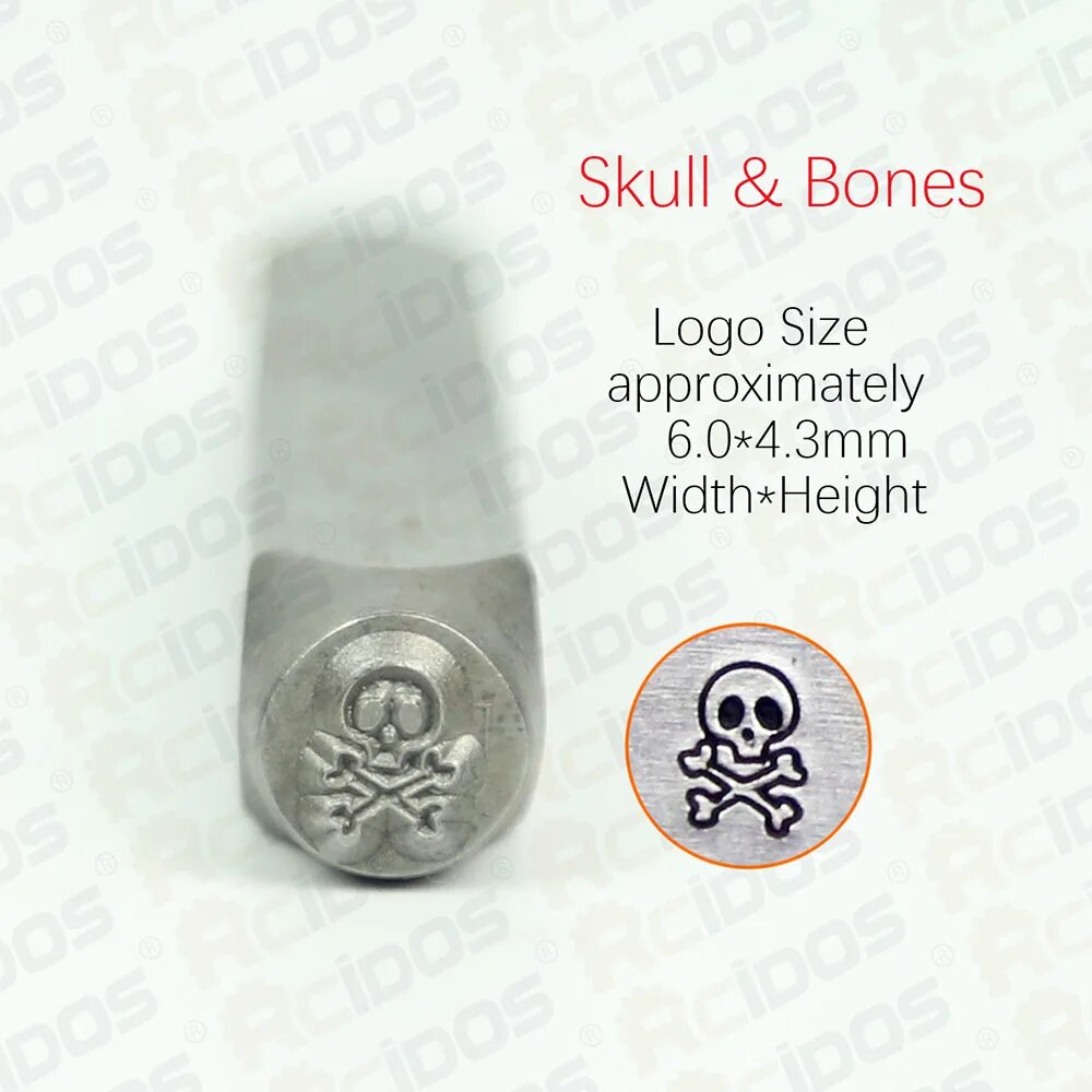 Стальной штамп Skull & Bones 6.0x4.3 мм