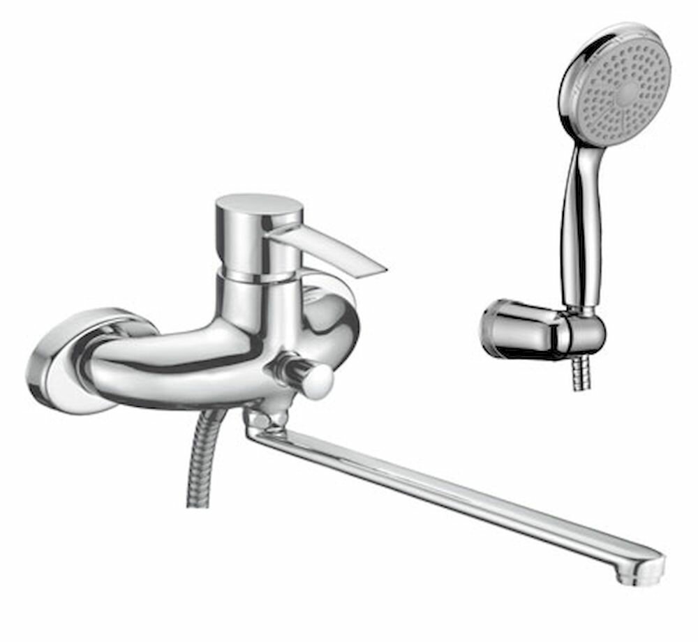 Смеситель Lemark Atlantiss LM3201С, универсальный, вертикальный монтаж, с душевой лейкой