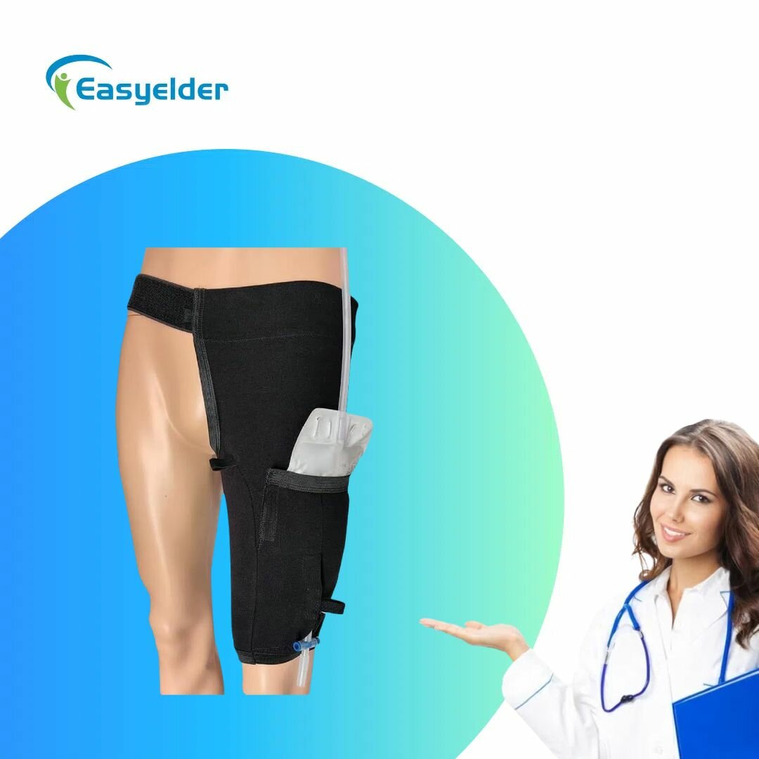 Easyelder Принадлежности для сбора мочи для взрослых, можно носить на ягодицах, можно чистить, черное, L