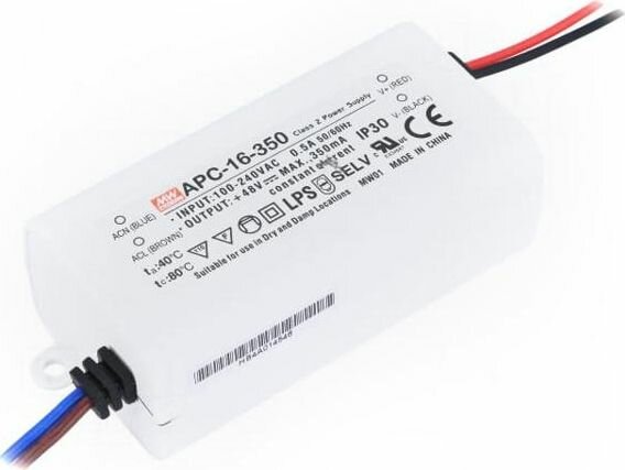 Блоки питания MEAN WELL APC-16-350 импульсный для LED диодов 16,8Вт 12-48В DC 350мА 1 шт