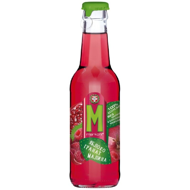 Напиток MARKONI Яблоко-Гранат-Малина сокосодержащий /стекло/ 0,25л
