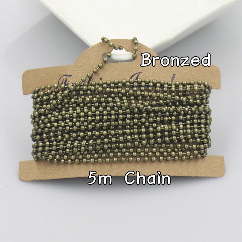 Металлические шариковые цепочки Che Daxia 5 м, 3.2mm diameter, Bronzed