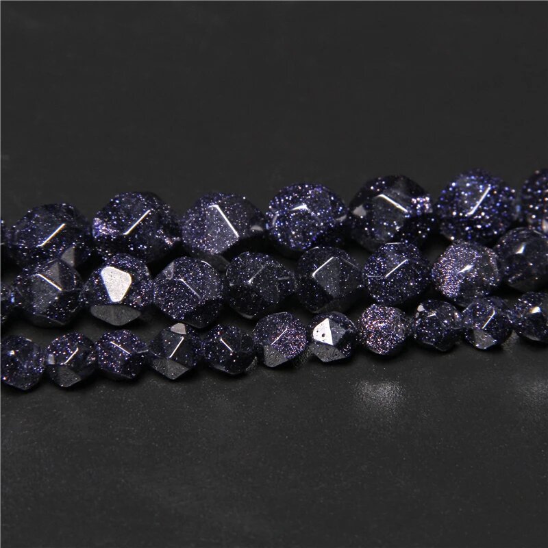 Граненые бусины из агата и яшмы Vinswet 6-10 мм Темно-синий, 10mm, 21 Blue sandstone