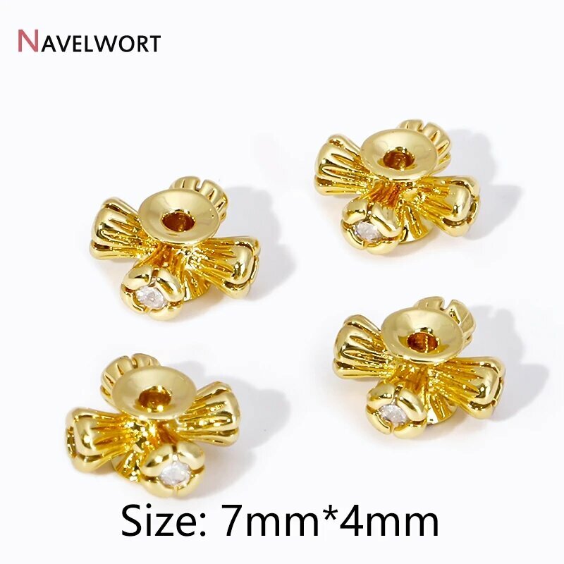 Разделители для бусин NAVELWORT, 10 шт, 18K gold plated, 7mm*4mm
