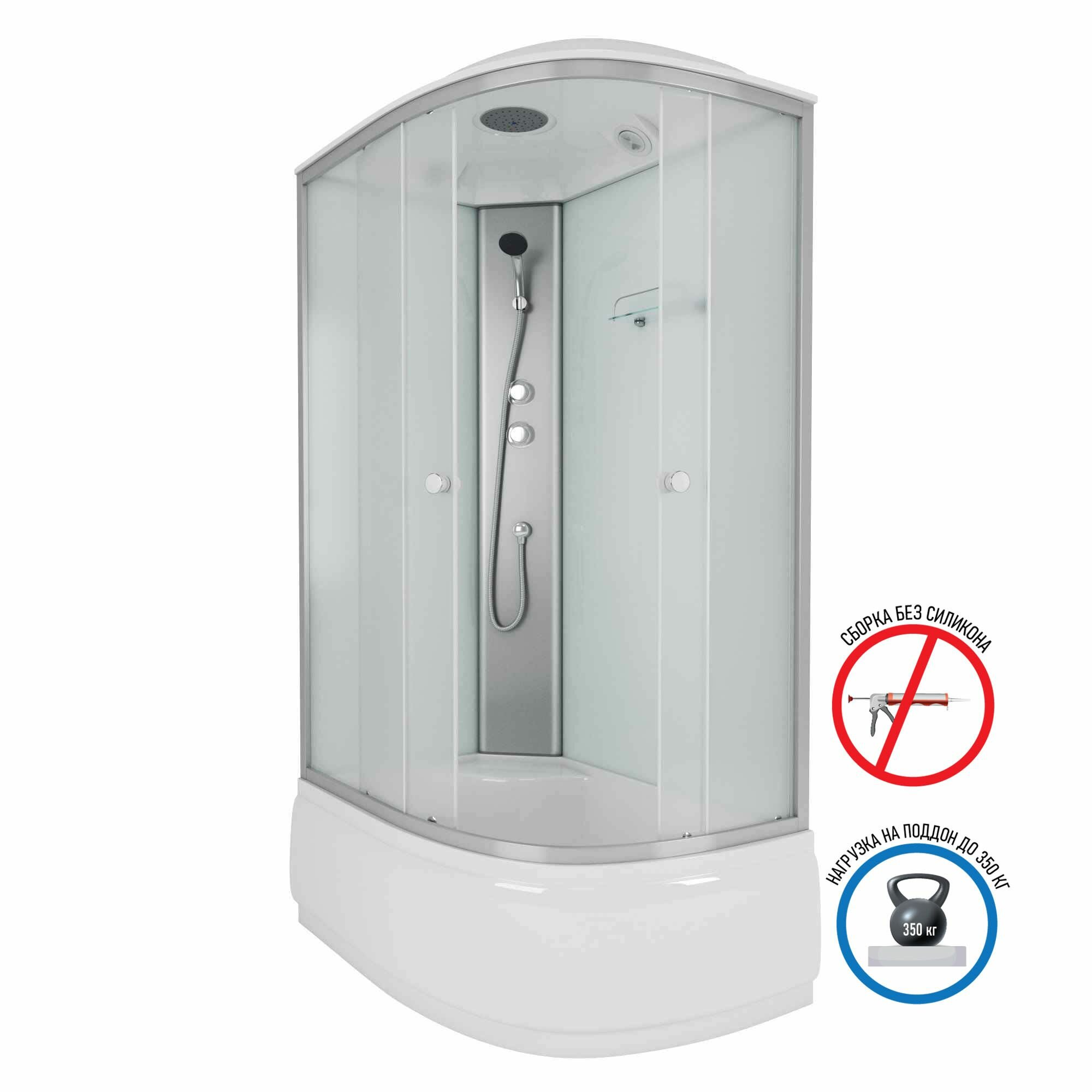 Душевая кабина Niagara Eco E120/80/40L/MT (120х80х215) высокий поддон(40см), стекло матовое,4 места