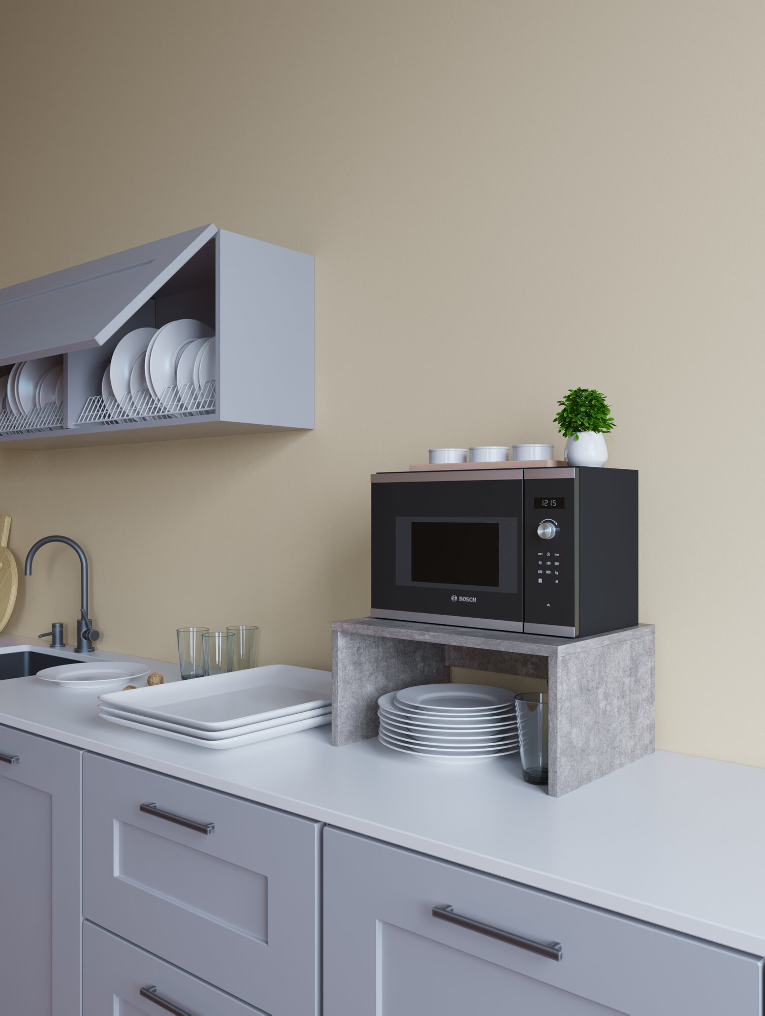 Стеллаж для кухни, ЛДСП, открытый, максимальная нагрузка 20кг, 55 см x 56 см