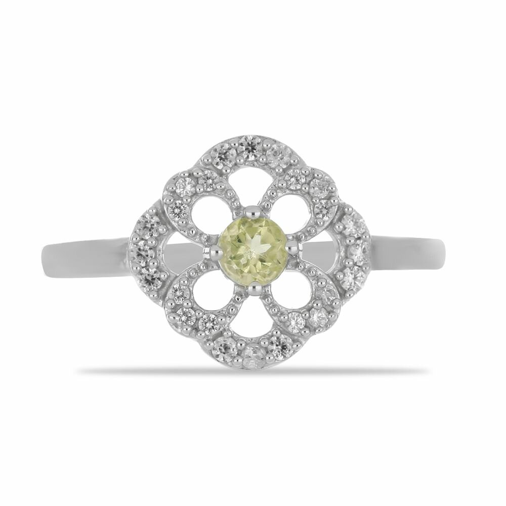 Кольцо, серебро, 925 проба, родирование, топаз, циркон