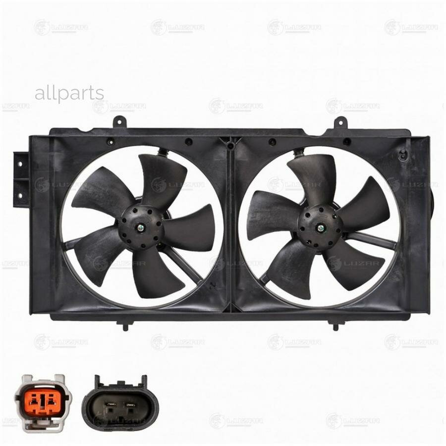 LUZAR LFK3014 Э/вентилятор охл. для а/м Lifan Solano I (08-) 1.6 MT (2 вент.) (с кожухом) (LFK 3014)