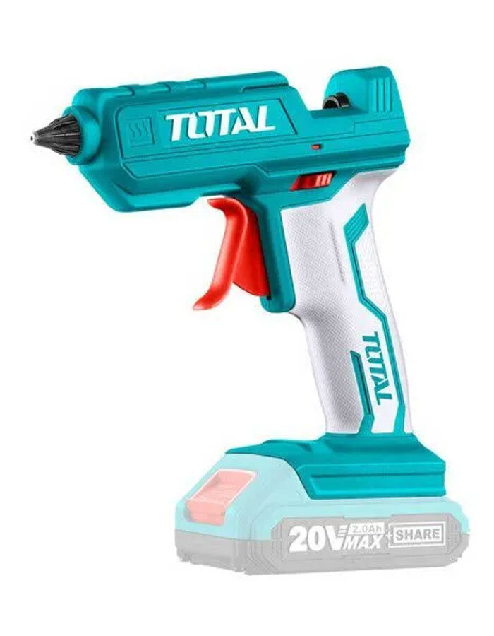 Термоклеевой пистолет аккумуляторный Li-ion 20V, диаметр 11,2 мм, (без АКБ и ЗУ)TOTAL TGGLI2001