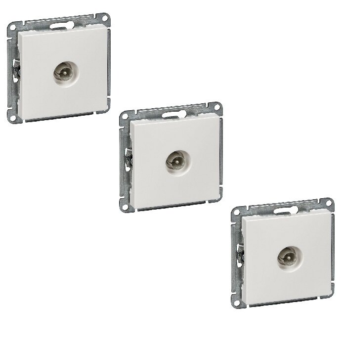 Розетка ТВ оконечная System Electric WesSystem Electricn 59 Белый (в комплекте 3 штуки) RTS-151-1-86