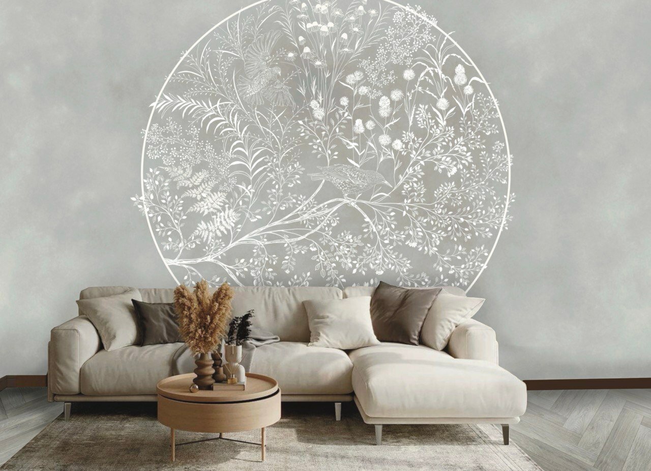 Фреска бесшовная "Бесконечность" серо-бежевый (ширина 2750мм х длина 2000мм)