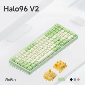 NuPhy Клавиатура беспроводная Halo96 V2 Lemon Switch, (Gateron Yellow), светло-зеленый