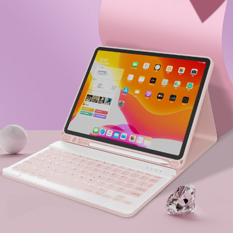 Чехол-клавиатура Air5, для iPad Mini, кожаный, розовый