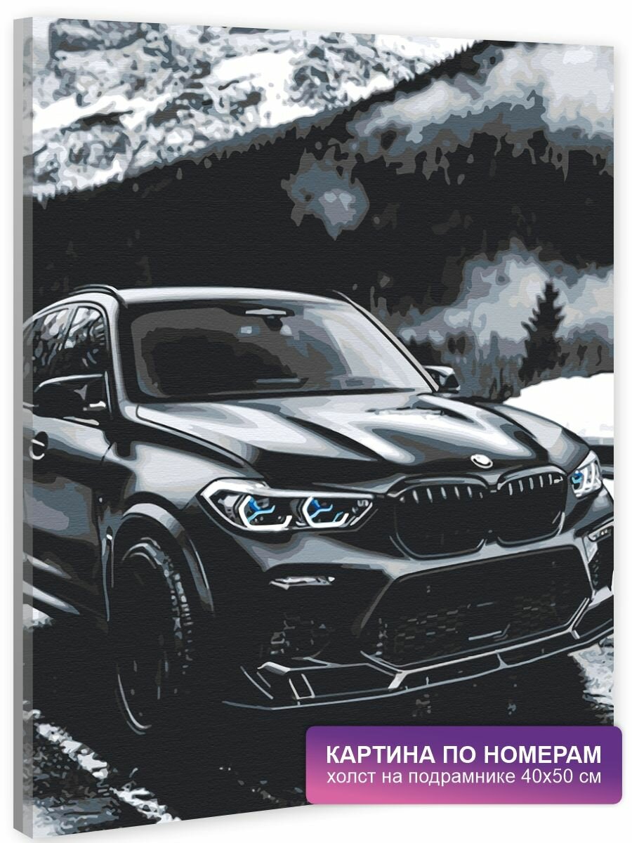 Картина по номерам на холсте с подрамником 40х50 см. Автомобиль, машина. "БМВ, BMW Х5", арт. 5425/