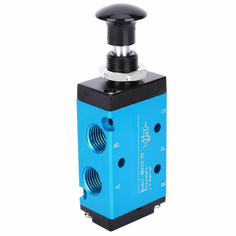 Нажимной клапан ручного управления из алюминиевого сплава, 2-позиционный, 3-ходовой, 4R210-08, воздушный компонент 1/4 дюйма