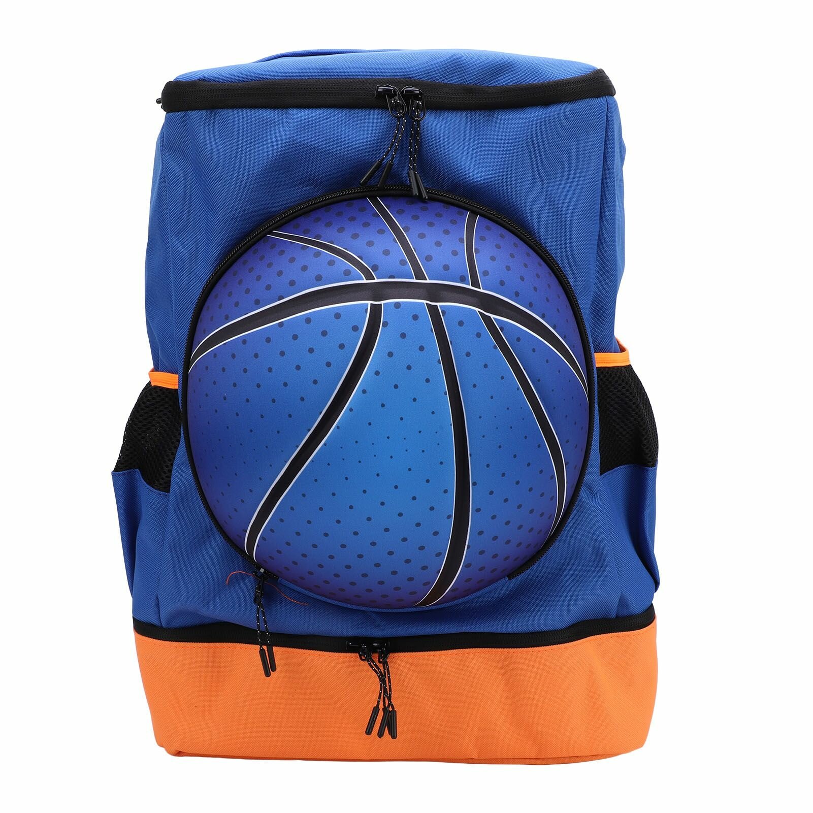 Баскетбольный рюкзак с отделением для обуви, дышащий футбольный рюкзак из ткани Оксфорд, спортивная сумка для волейбола на открытом воздухе, футбол, синий, оранжевый, размер 4