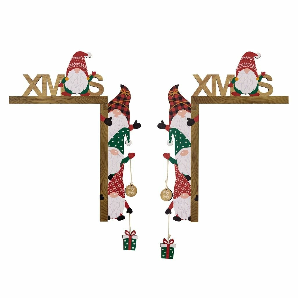 Праздничное оформление, Креативные рождественские украшения в виде гнома для дверного проема, 1 набор на 2 шт