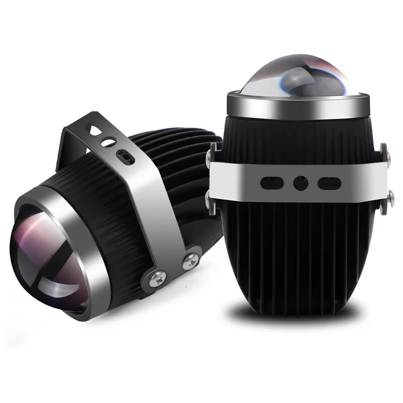 2,0-дюймовые универсальные би-светодиодные линзы противотуманных фар, линзы проектора, высокие и низкие светодиодные фонари с монтажным кронштейном из нержавеющей стали, линзы автомобильных противотуманных фар