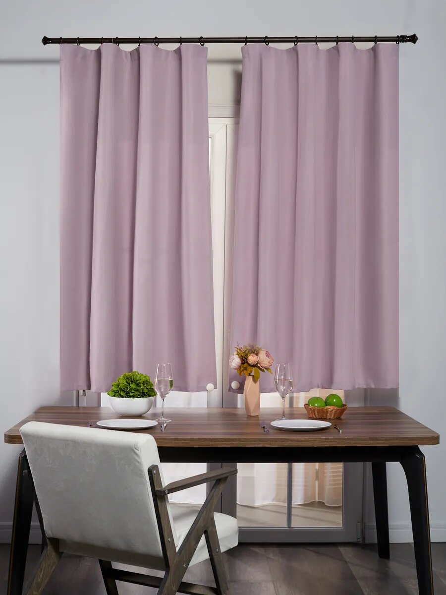 Короткие шторы SANPA HOME, ткань Канвас, комплект для кухни 135х170 см-2шт